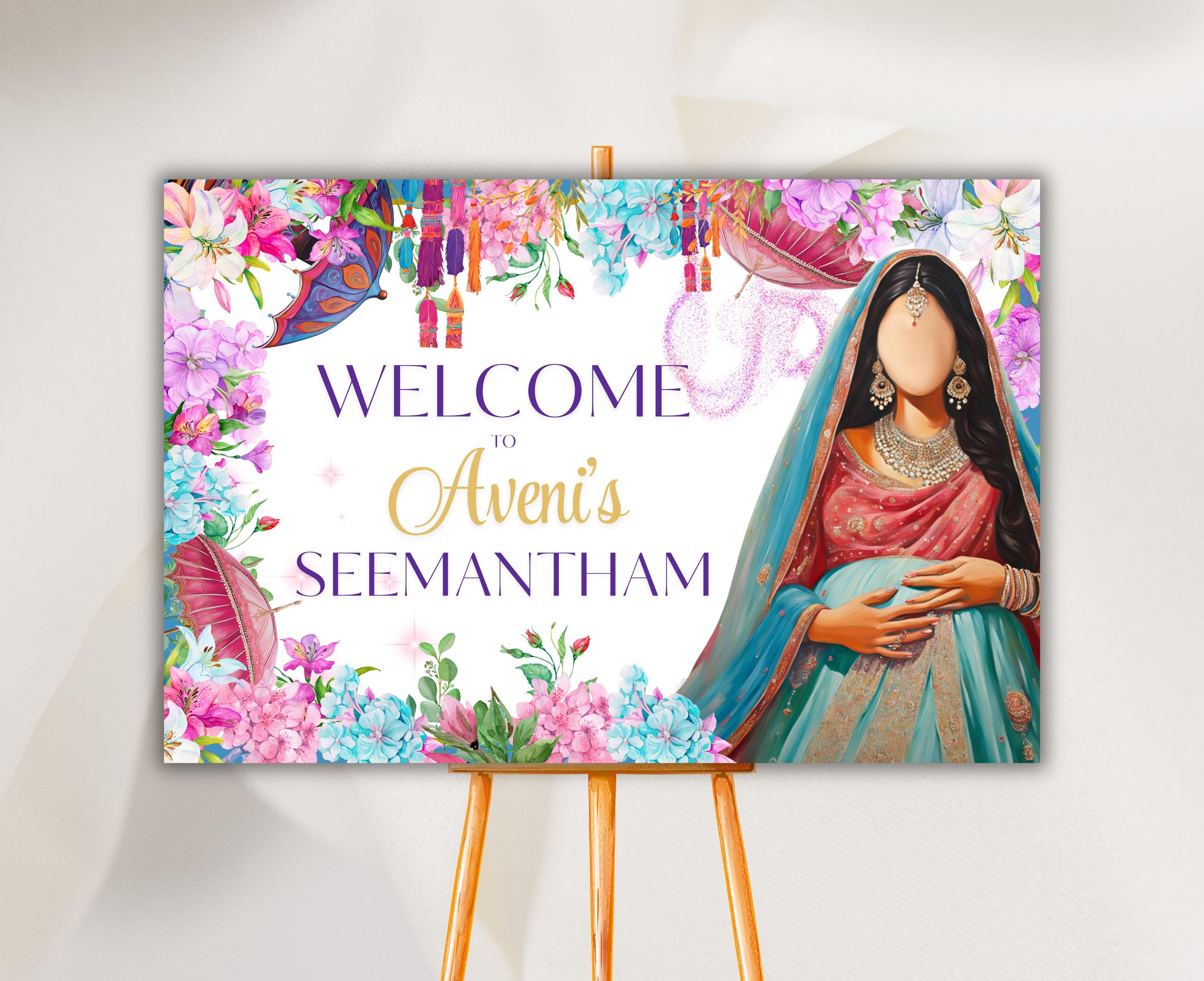 Indian Godh Bharai Welcome Board Seemantham Sign Valaikappu Sign Board ...