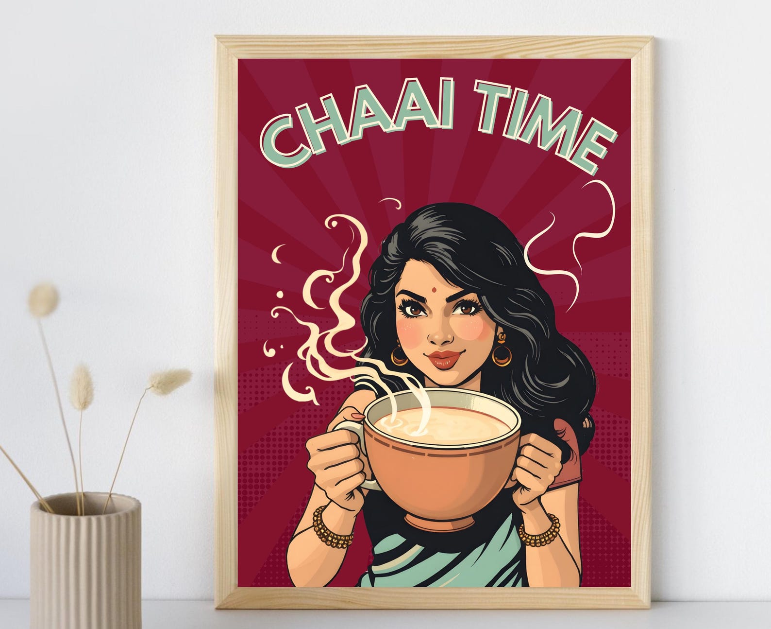 Chai Time Indian Wall Print I Love Chaai Wallart Digital Art Print ...