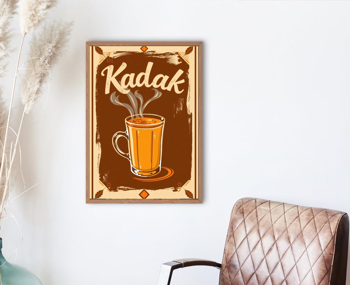 Kadak Chai Poster Digital Indian Chai Print Printable Art Wallart ...