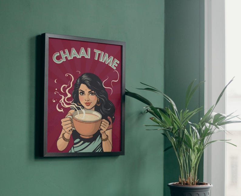 Chai Time Indian Wall Print I Love Chaai Wallart Digital Art Print ...