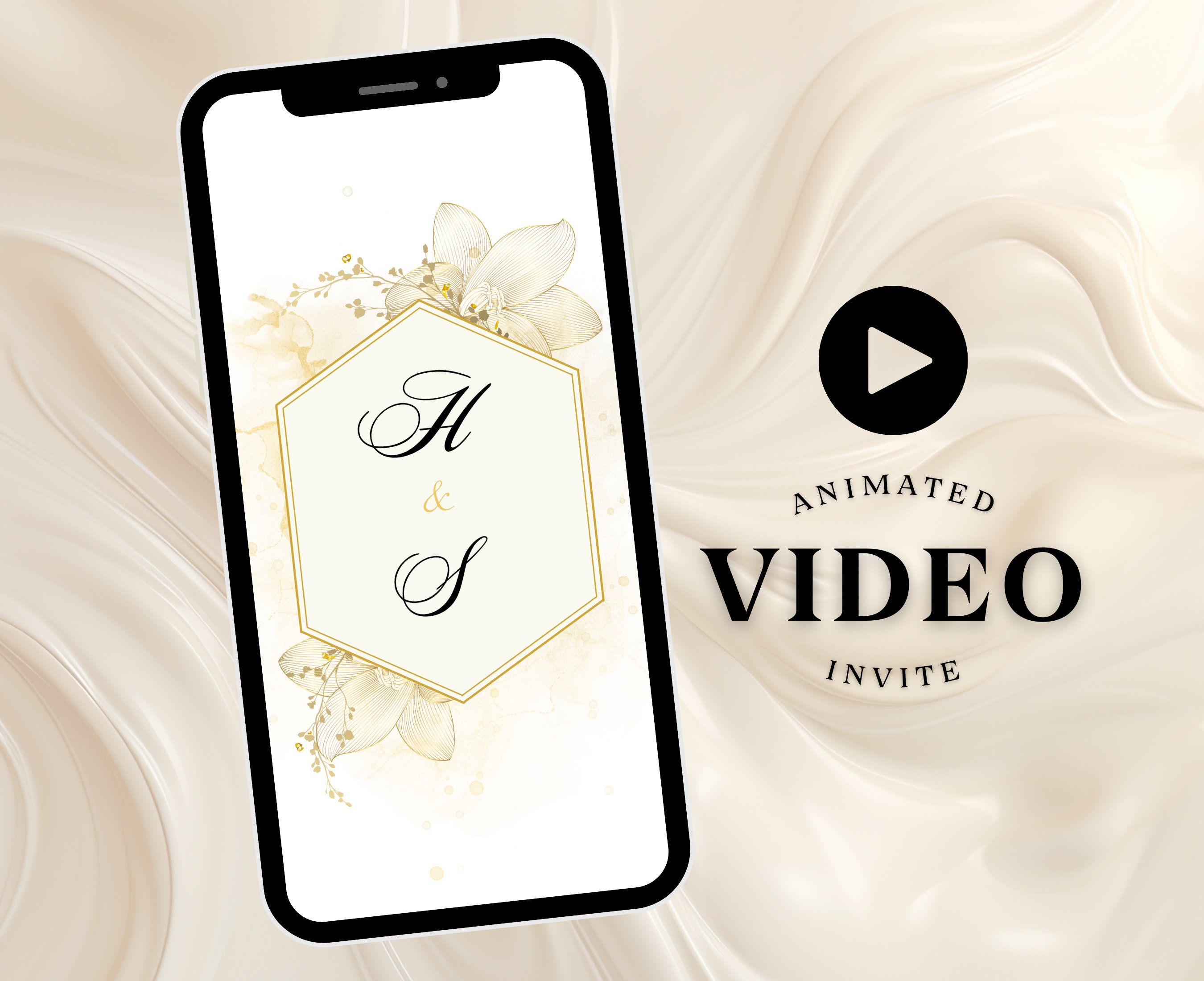 Muslim Wedding Invite Islamic Gold Digital Video Custom Animated Nikah ...