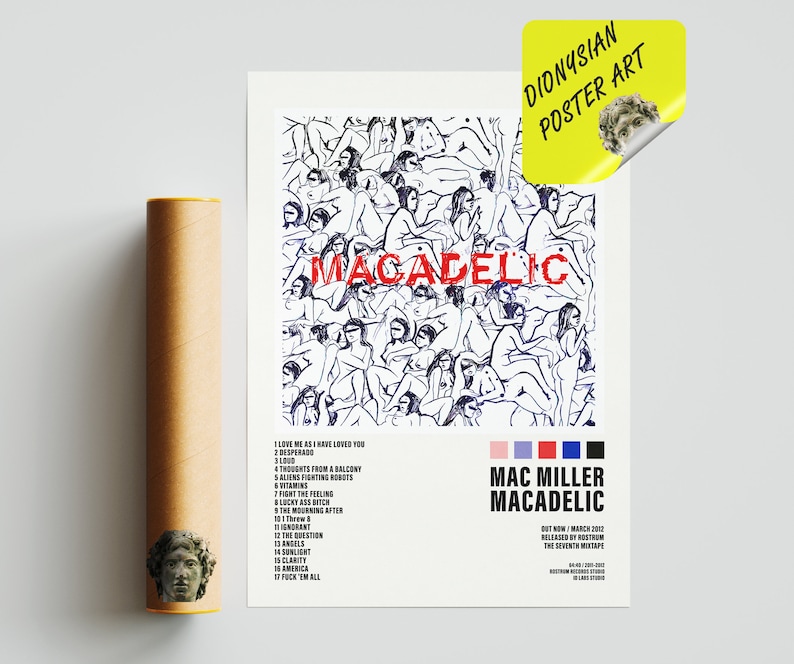 Mac Miller Macadelic Poster Album Cover Poster Tracklist - Etsy