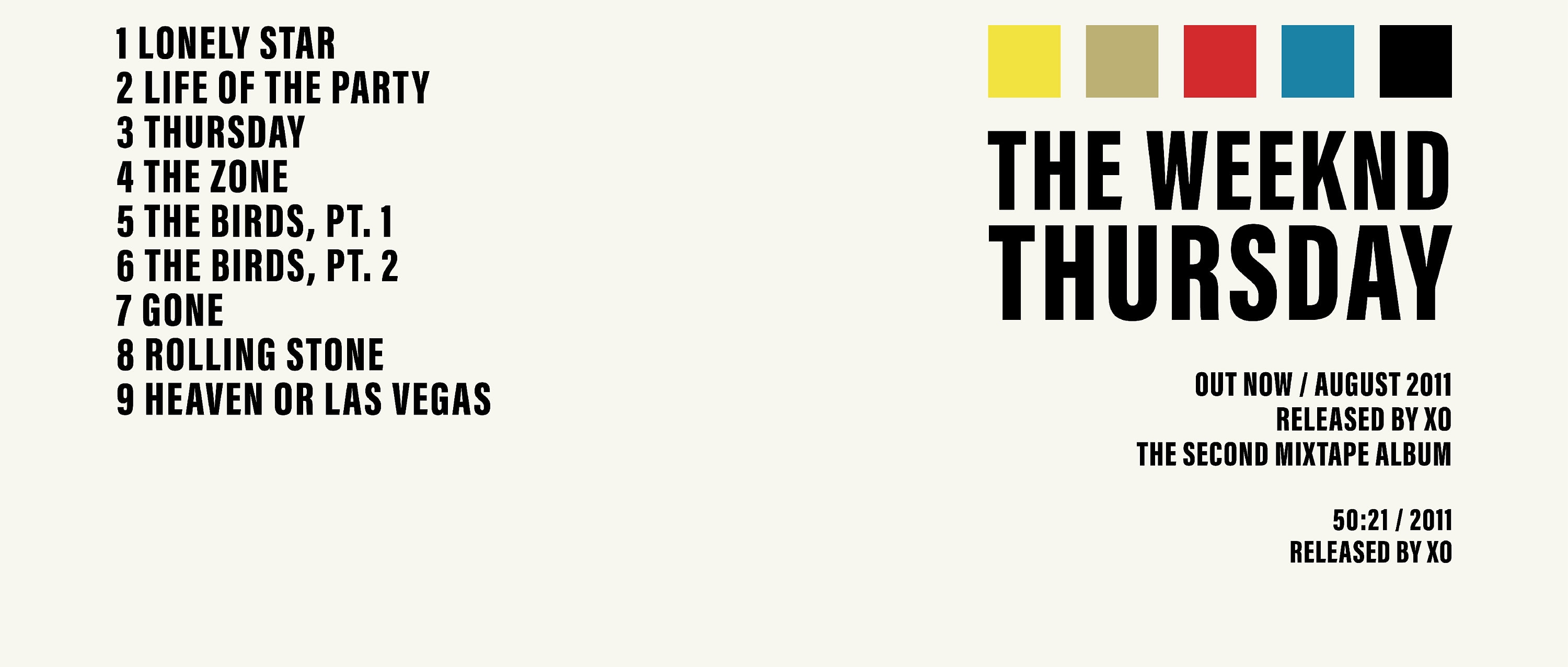 The Weeknd Thursday Poster Album Cover Poster Tracklist - Etsy