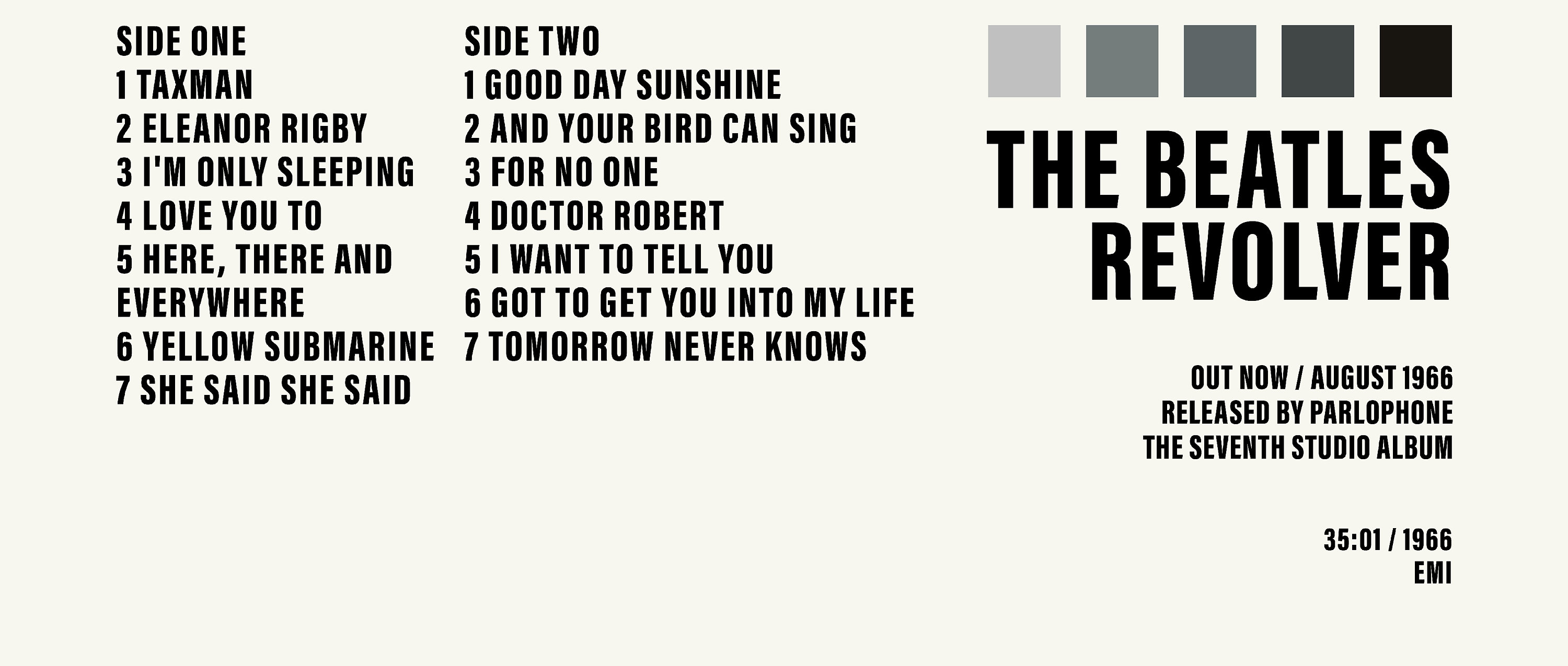 The Beatles Revolver Poster Album Cover Poster Tracklist - Etsy Australia