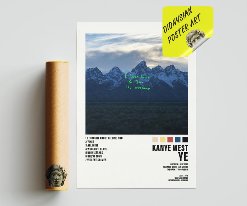 Kanye West Ye Poster Album Cover Poster Tracklist Poster - Etsy