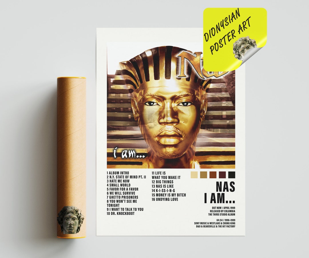 Nas I Am Poster / Album Cover Poster Tracklist Posters - Etsy México