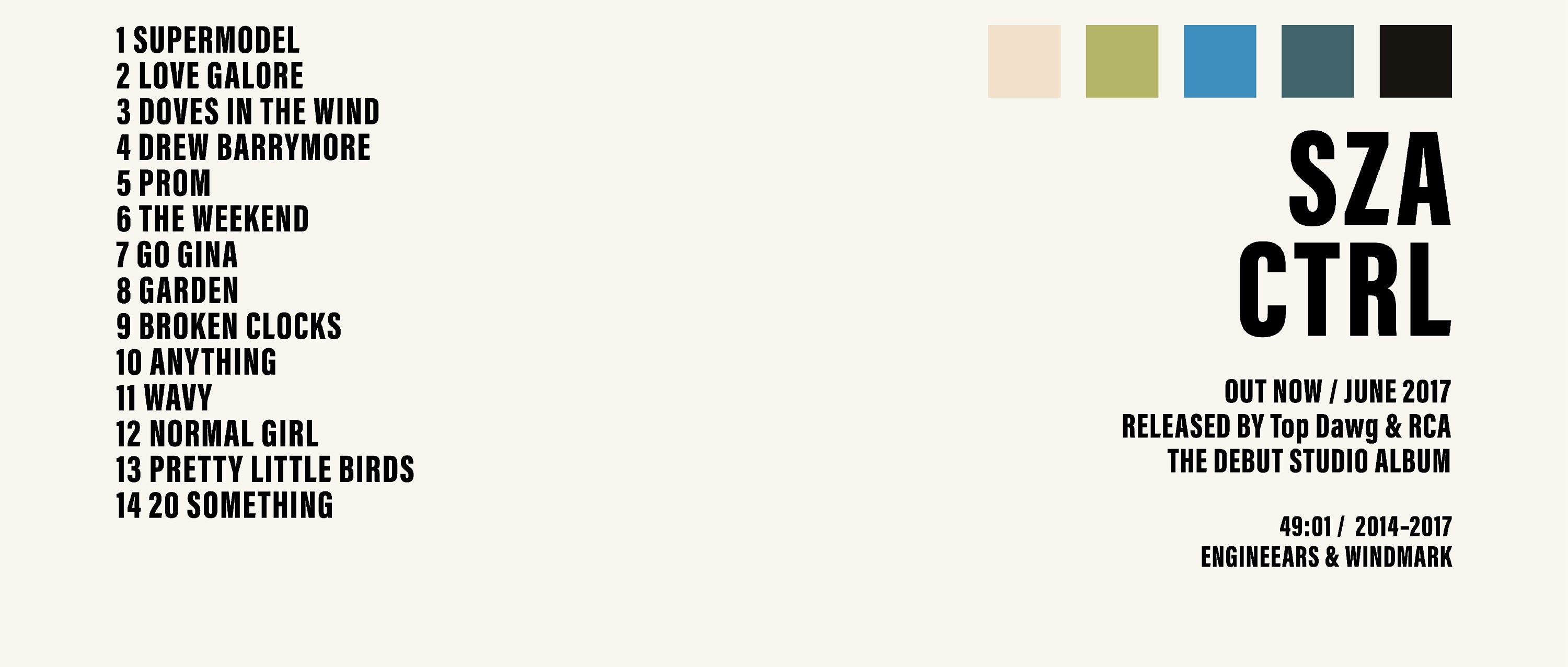 SZA Ctrl Poster Album Cover Poster Tracklist Poster Print - Etsy