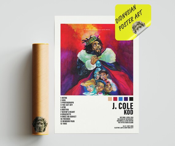 J. Cole KOD Album Cover Poster Tracklist Poster Print - Etsy