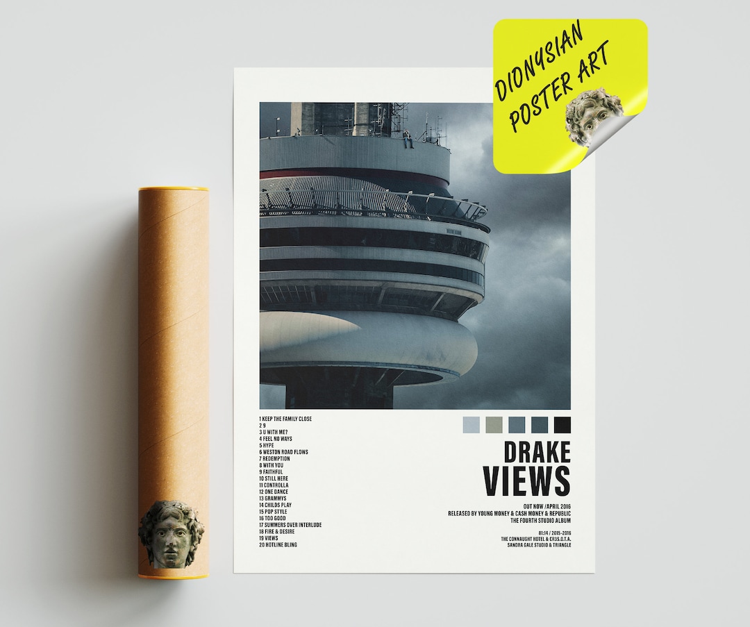 Drake Views Album Cover Poster Tracklist Poster Print Wall - Etsy
