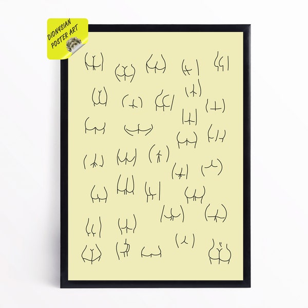 Butt Line Art Poster - Etsy Sweden