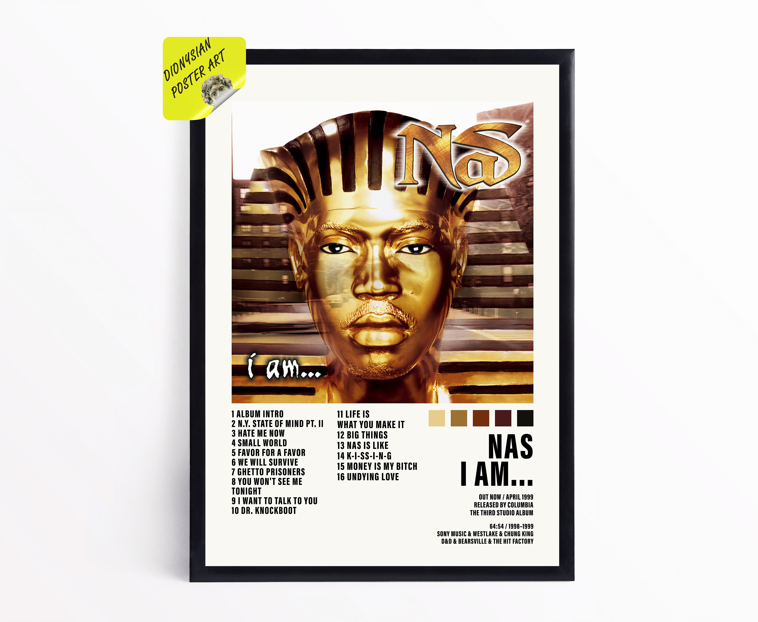 Nas I Am Poster / Album Cover Poster Tracklist Posters - Etsy México