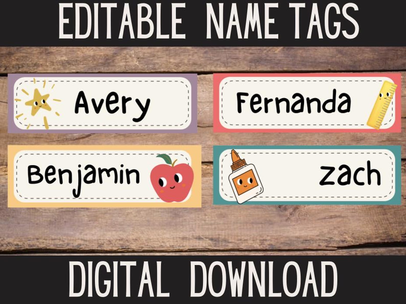 Editable Name Tent Template, Printable Cute Classroom Name Tags for ...