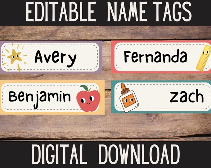 Editable Name Tent Template, Printable Cute Classroom Name Tags for ...