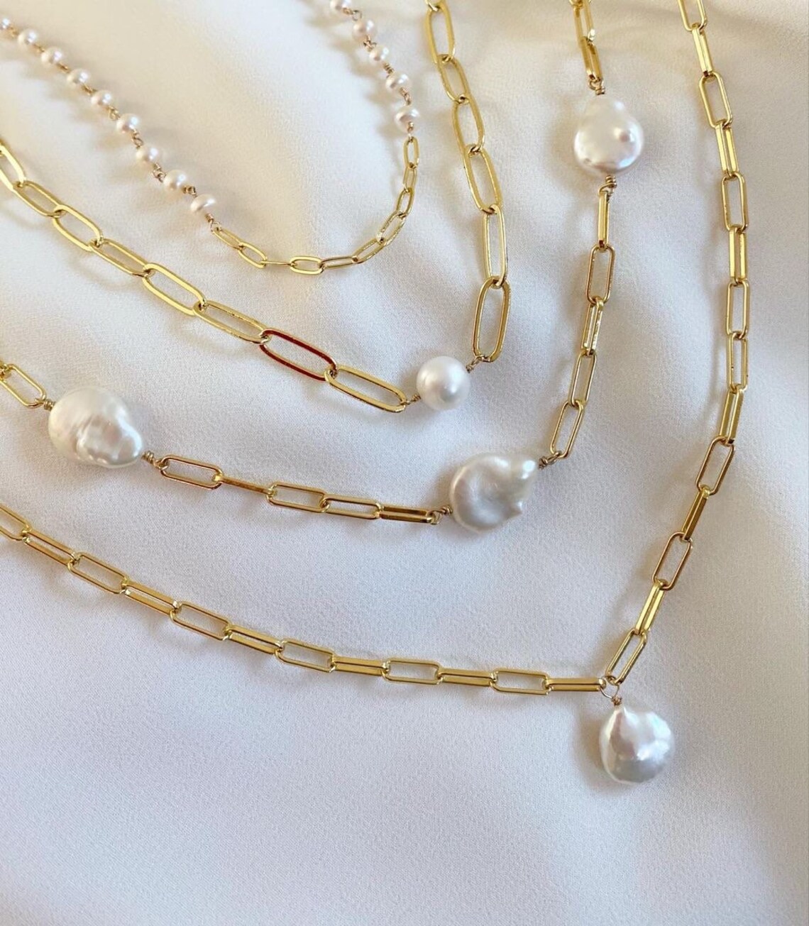 Gold Paper Clip Chain Necklace - Etsy