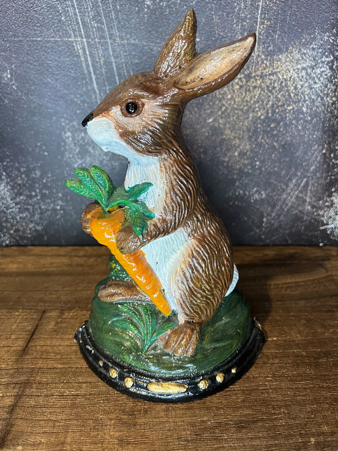 Vintage Cast Iron Bunny Door Stop - Etsy