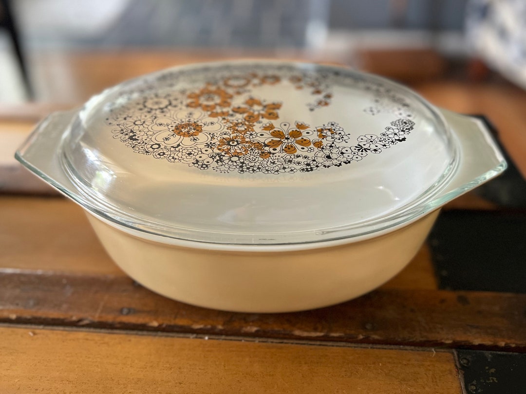 Vintage Floral Bubbles Pyrex Oval Casserole Dish and Lid - Etsy