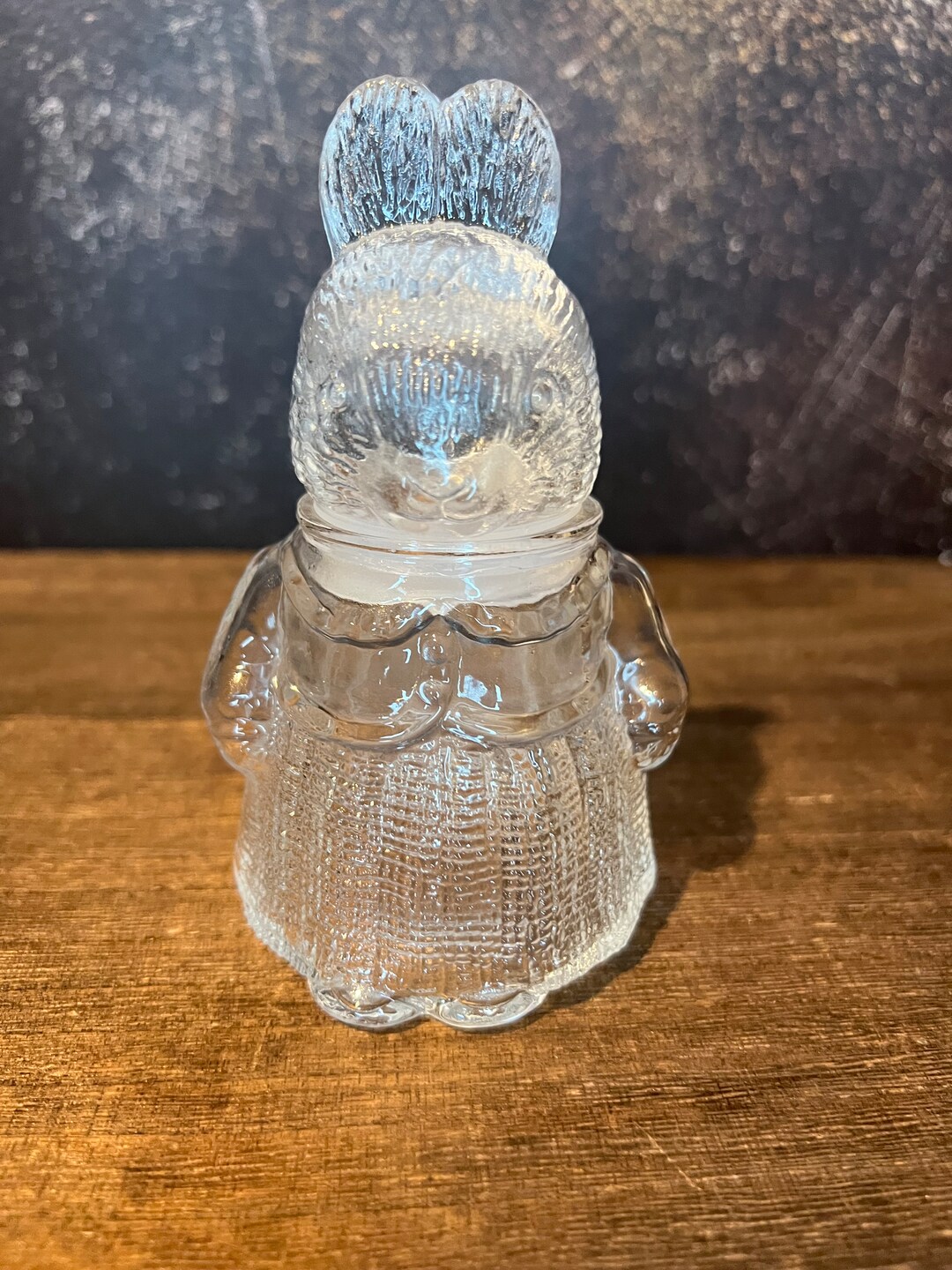 Vintage Glass Bunny Candy Container - Etsy