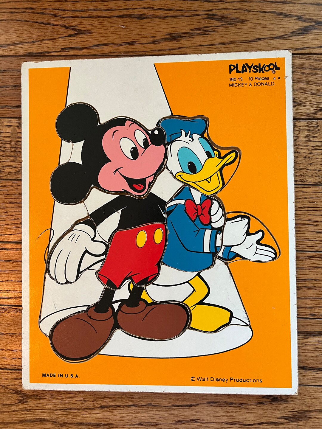 Vintage Playskool Disney Mickey Mouse and Donald Duck Wooden Puzzle - Etsy