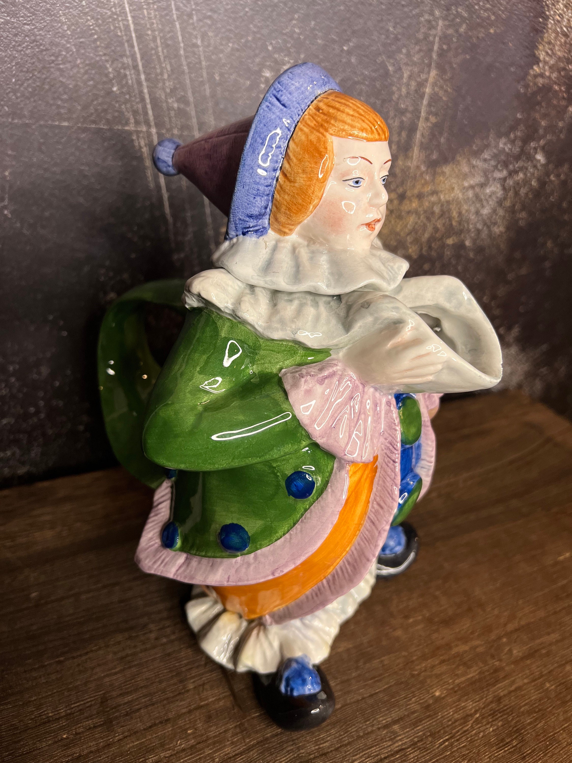 Vintage Italian Jester Vietri Teapot - Etsy