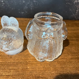 Vintage Glass Bunny Candy Container - Etsy