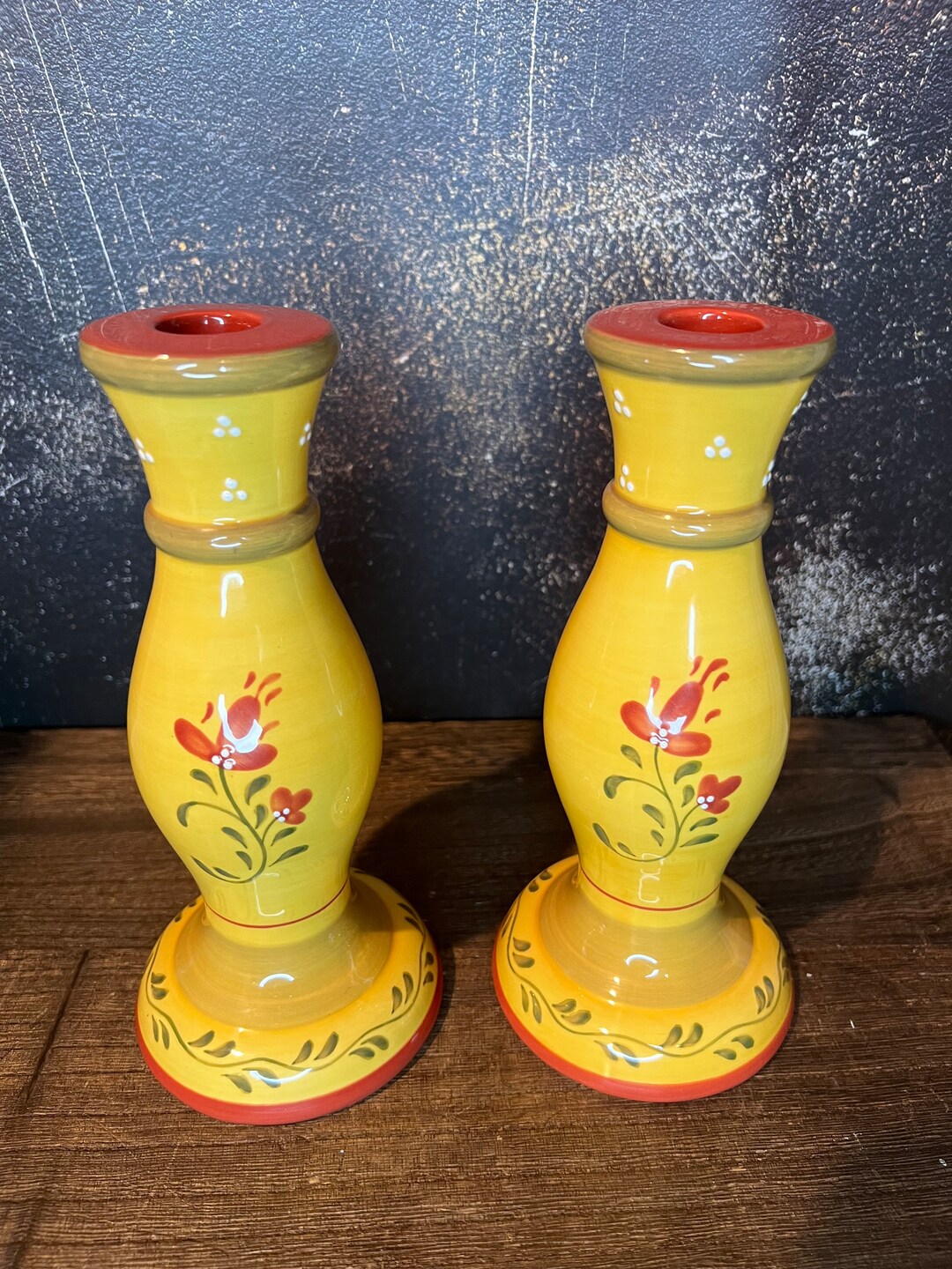 Vintage Bienvenue Demdaco Pair of Candlestick Holders - Etsy