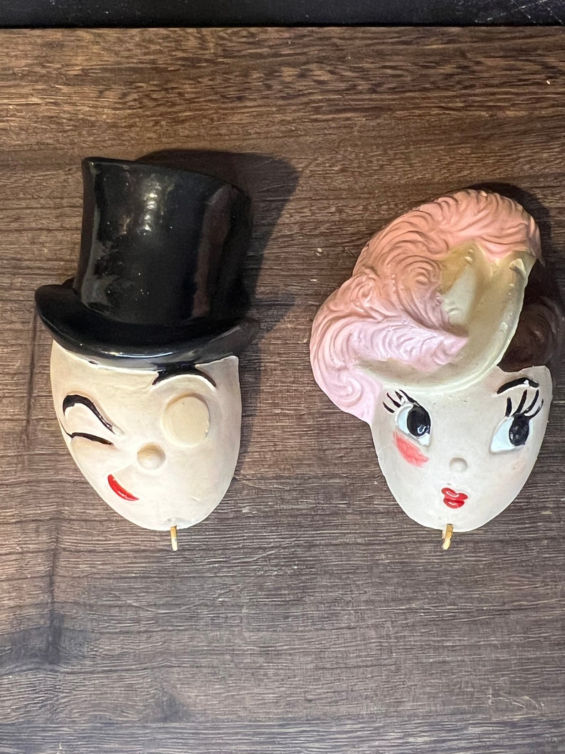 Vintage Pair of Animated Wall Decor Busts - Etsy