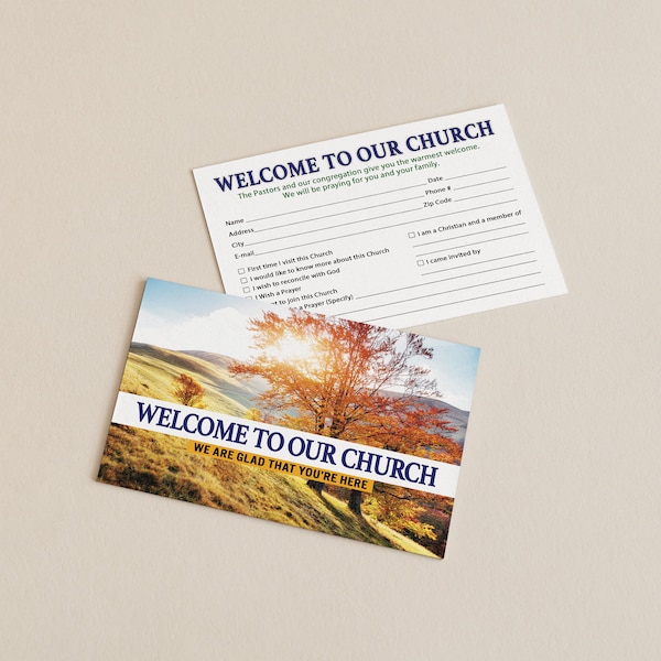 Church Welcome Card - Etsy