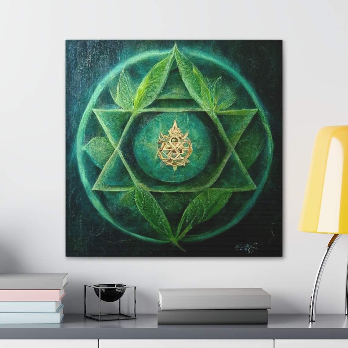 Green Shiva Yantra Wall Art Lord Shiva Wall Art Shani Yantra - Etsy UK