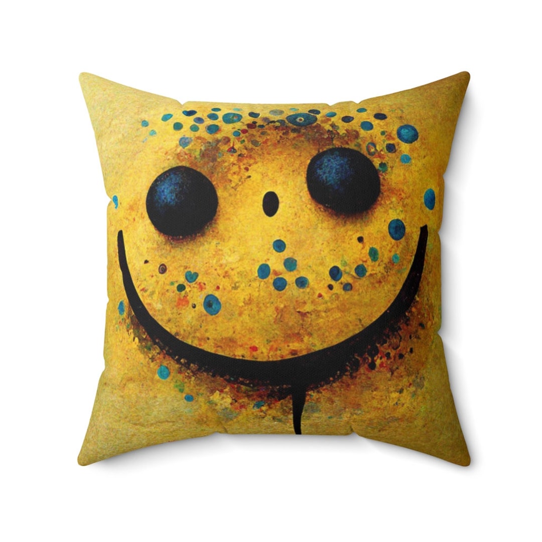 Smiley Face Pillow, Pop Art Funky and Fun Aesthetic Pillows, Chill Pill ...