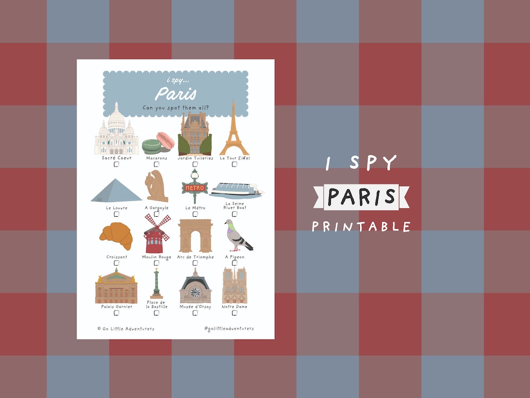 Ispy PARIS Scavenger Hunt Printable Travel Activity for Kids and Adults ...