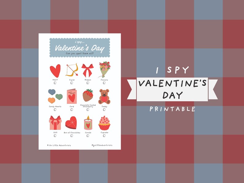 Ispy VALENTINE'S DAY Scavenger Hunt ~ Printable Seasonal Activity for ...