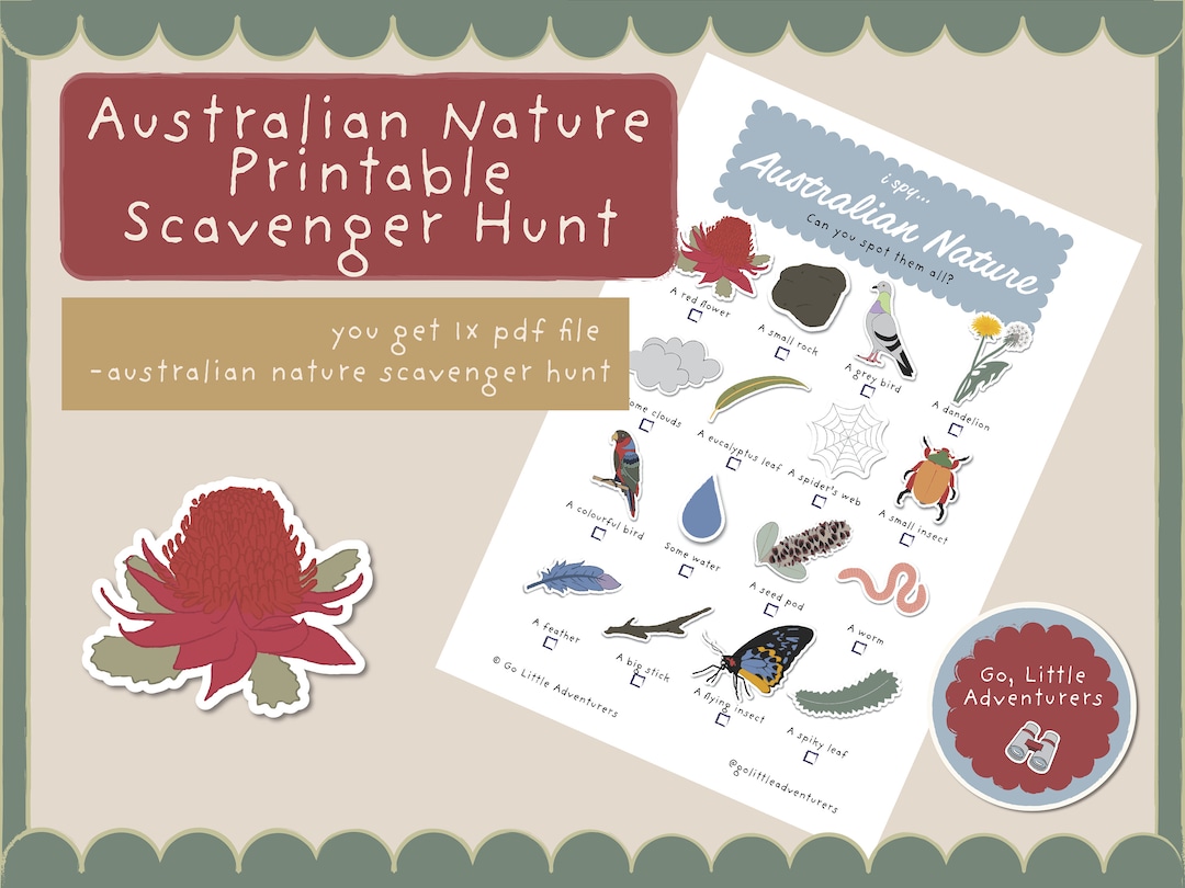 Ispy AUSTRALIAN NATURE Scavenger Hunt Printable Bush Walk - Etsy