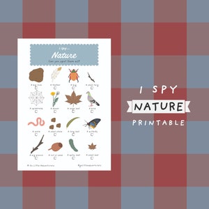 Ispy NATURE Scavenger Hunt ~ Printable Bush Walk Activity for Kids and ...