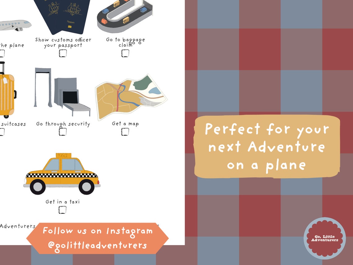 Visual AIRPORT CHECKLIST ~ Printable Travel Activity for Kids and ...