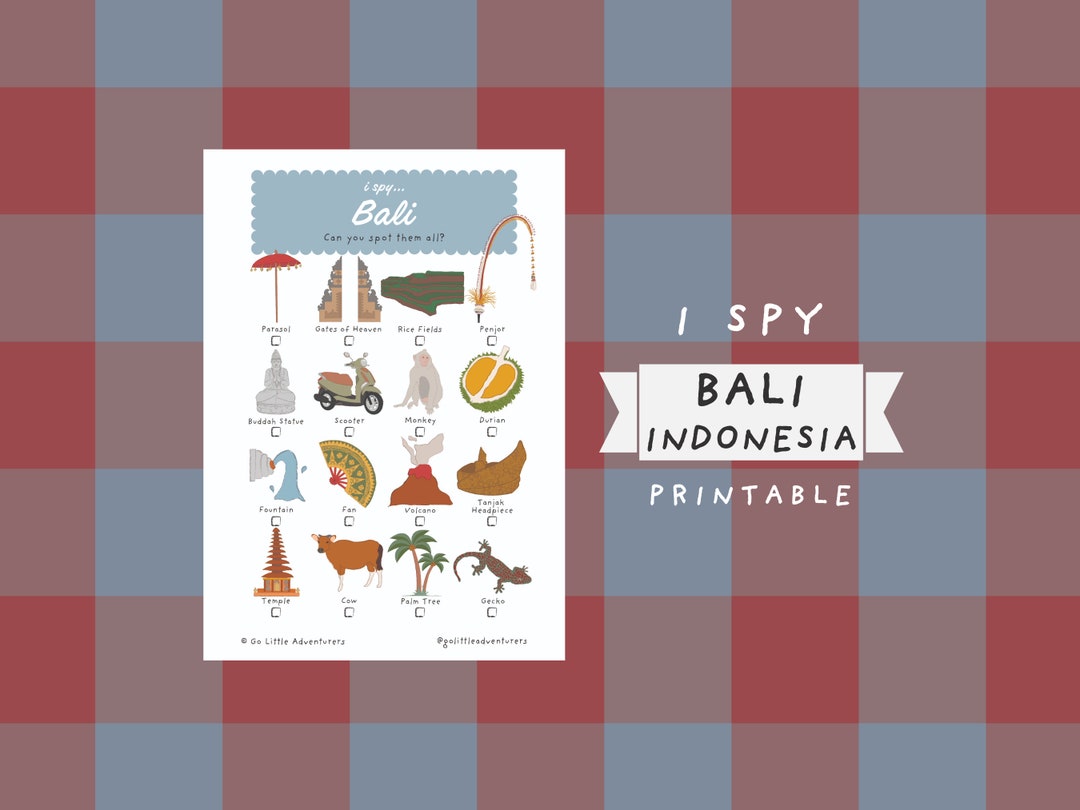 Ispy BALI Scavenger Hunt ~ Printable Travel Activity for Kids and ...