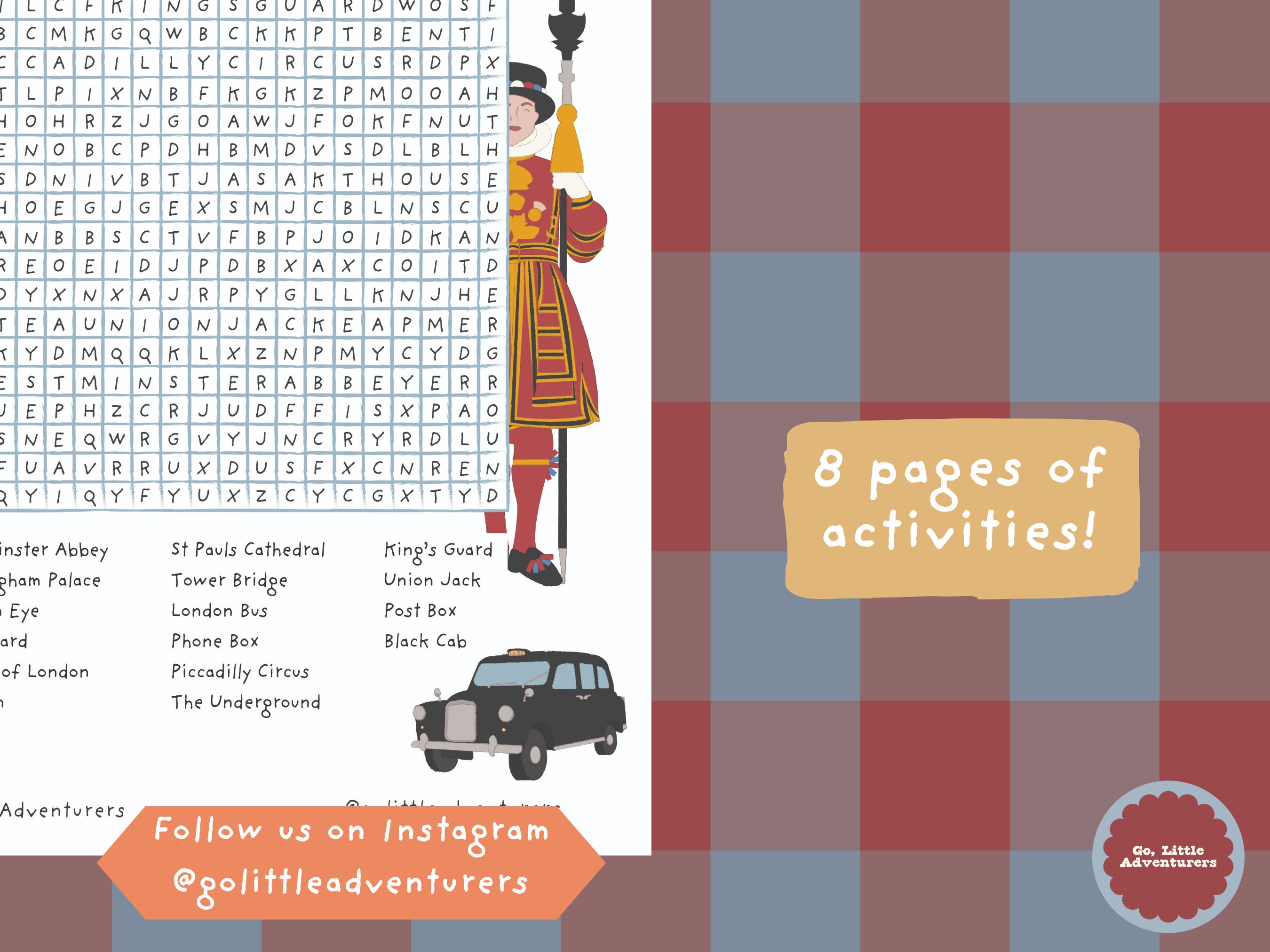 LONDON Activity Pack ~ Printable Travel Games for Kids - Etsy