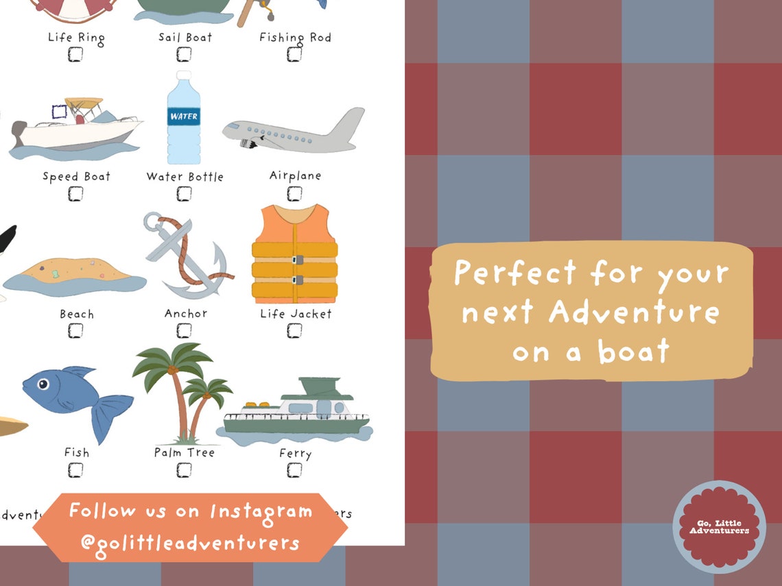 Ispy BOAT TRIP Scavenger Hunt ~ Printable Travel Activity for Kids and ...