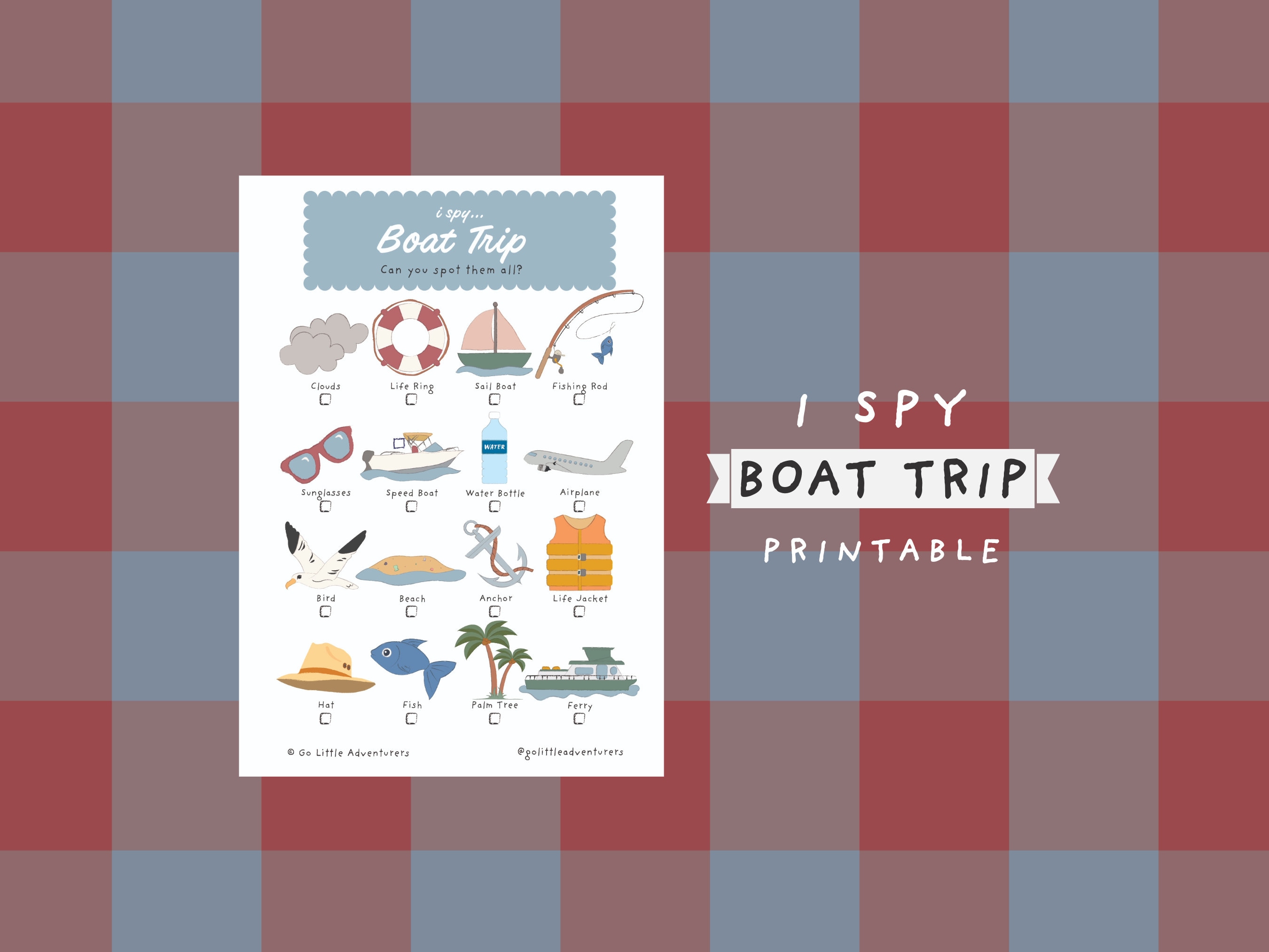 Ispy BOAT TRIP Scavenger Hunt ~ Printable Travel Activity for Kids and ...