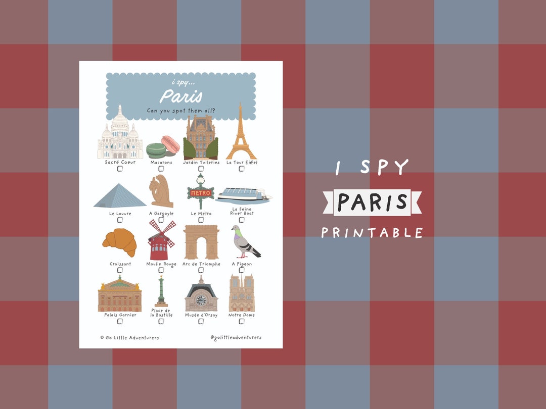Ispy PARIS Scavenger Hunt ~ Printable Travel Activity for Kids and ...