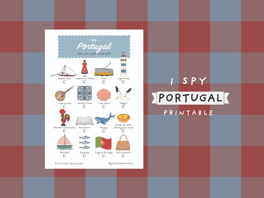 Ispy PORTUGAL Scavenger Hunt ~ Printable Travel Activity for Kids and Adults - Etsy