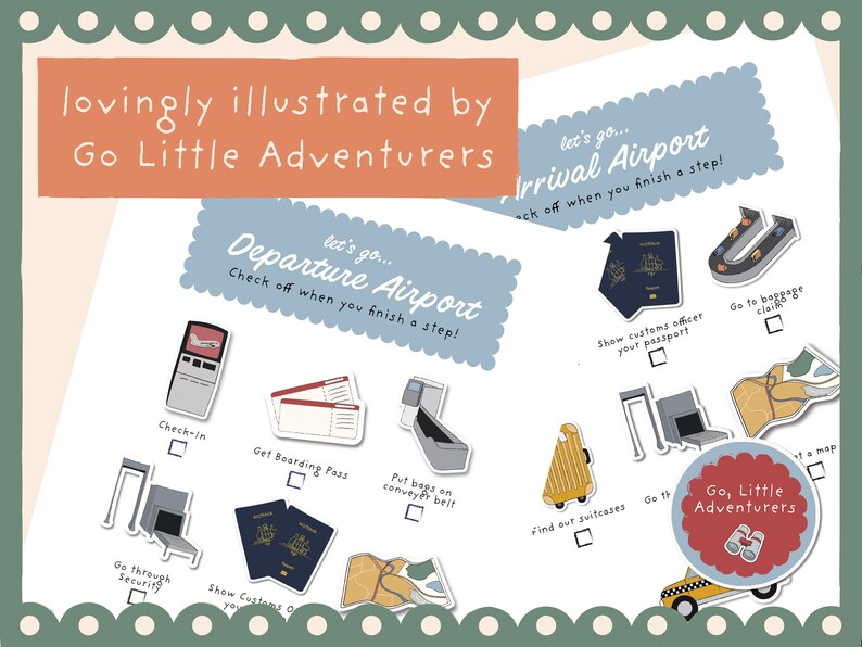 Visual AIRPORT CHECKLIST Printable Travel Activity for Kids - Etsy