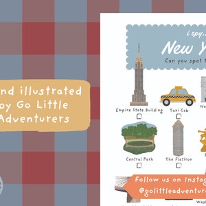 Ispy NEW YORK Scavenger Hunt ~ Printable Travel Activity for Kids and ...