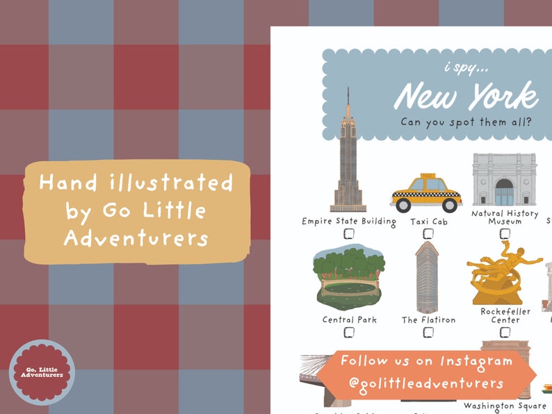 Ispy NEW YORK Scavenger Hunt ~ Printable Travel Activity for Kids and ...