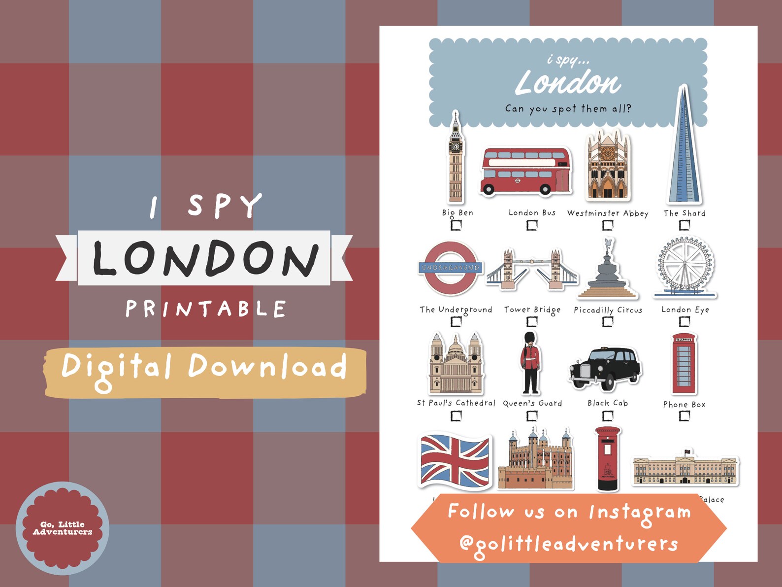 Ispy LONDON Scavenger Hunt Printable Travel Activity for - Etsy