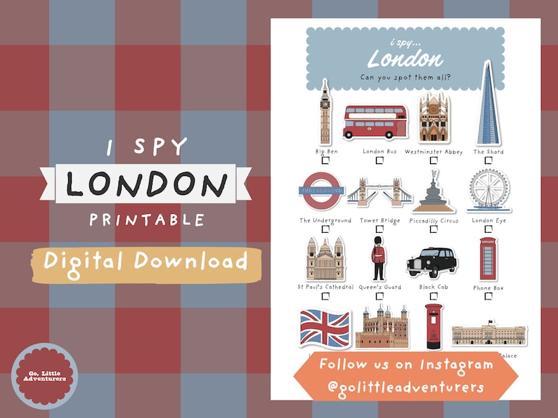 Ispy LONDON Scavenger Hunt Printable Travel Activity for - Etsy