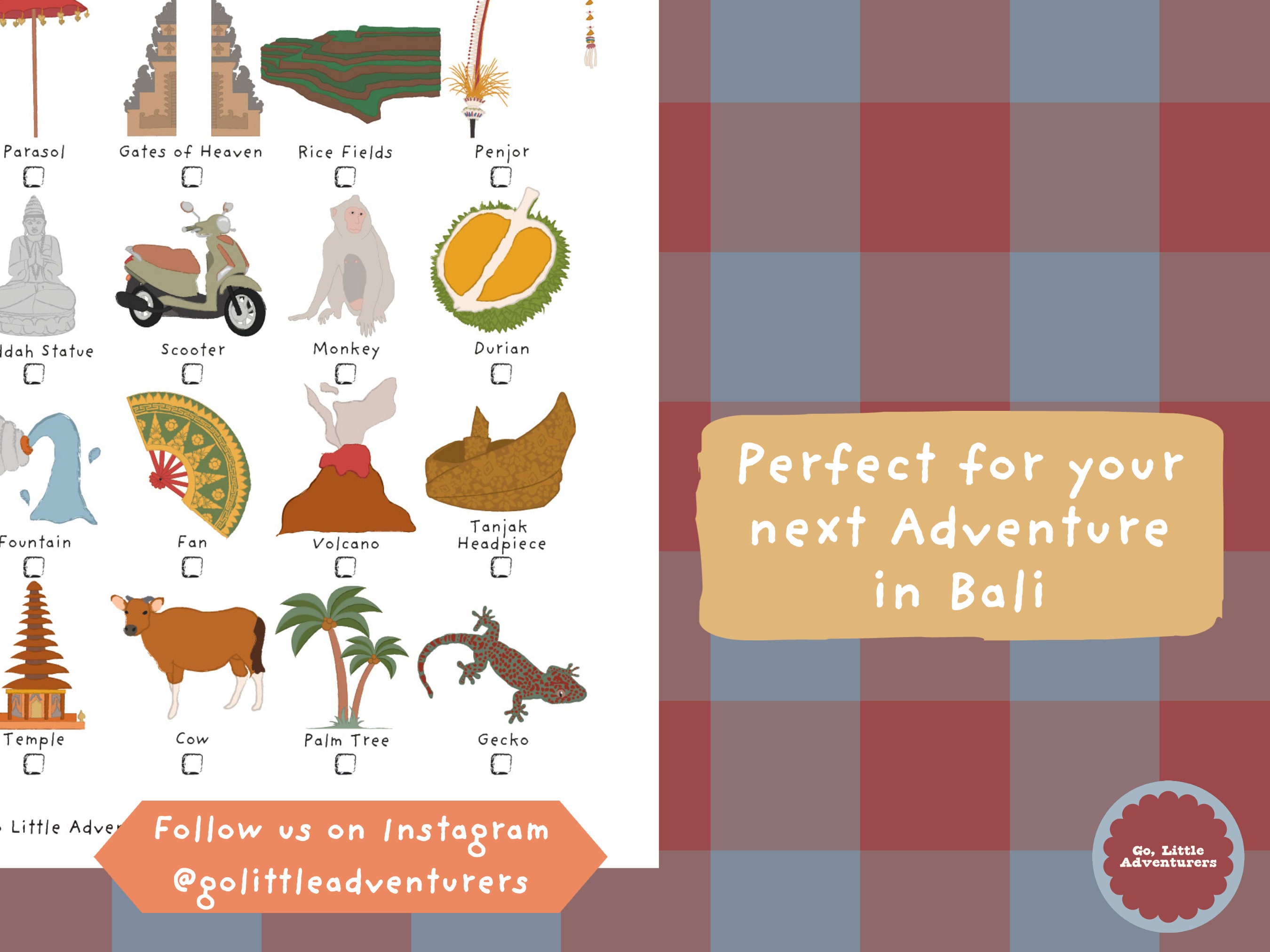 Ispy BALI Scavenger Hunt ~ Printable Travel Activity for Kids and ...