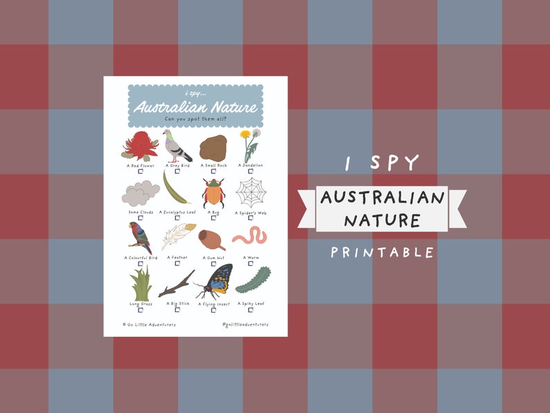 Ispy AUSTRALIAN NATURE Scavenger Hunt ~ Printable Bush Walk Activity ...