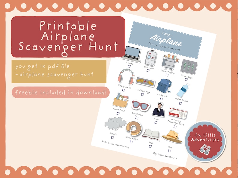 Ispy AIRPLANE Scavenger Hunt Printable Travel Activity for - Etsy