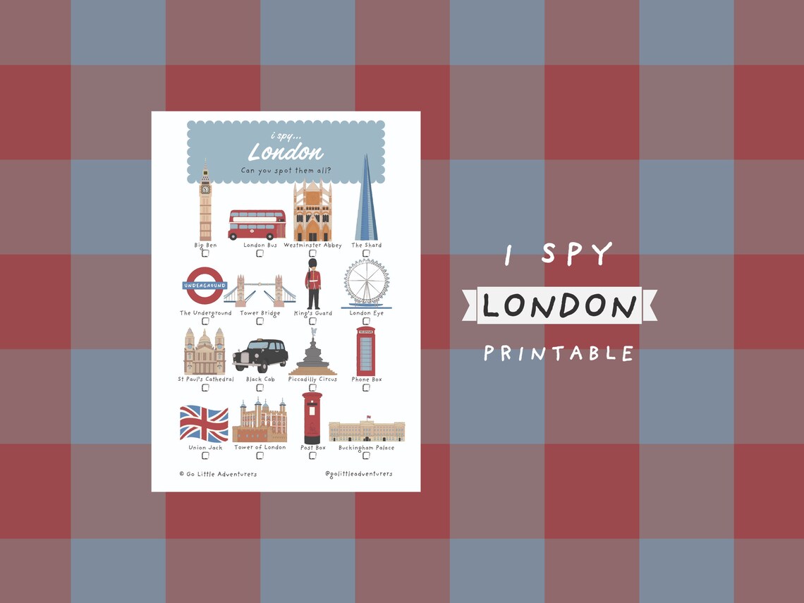 Ispy LONDON Scavenger Hunt ~ Printable Travel Activity for Kids and ...