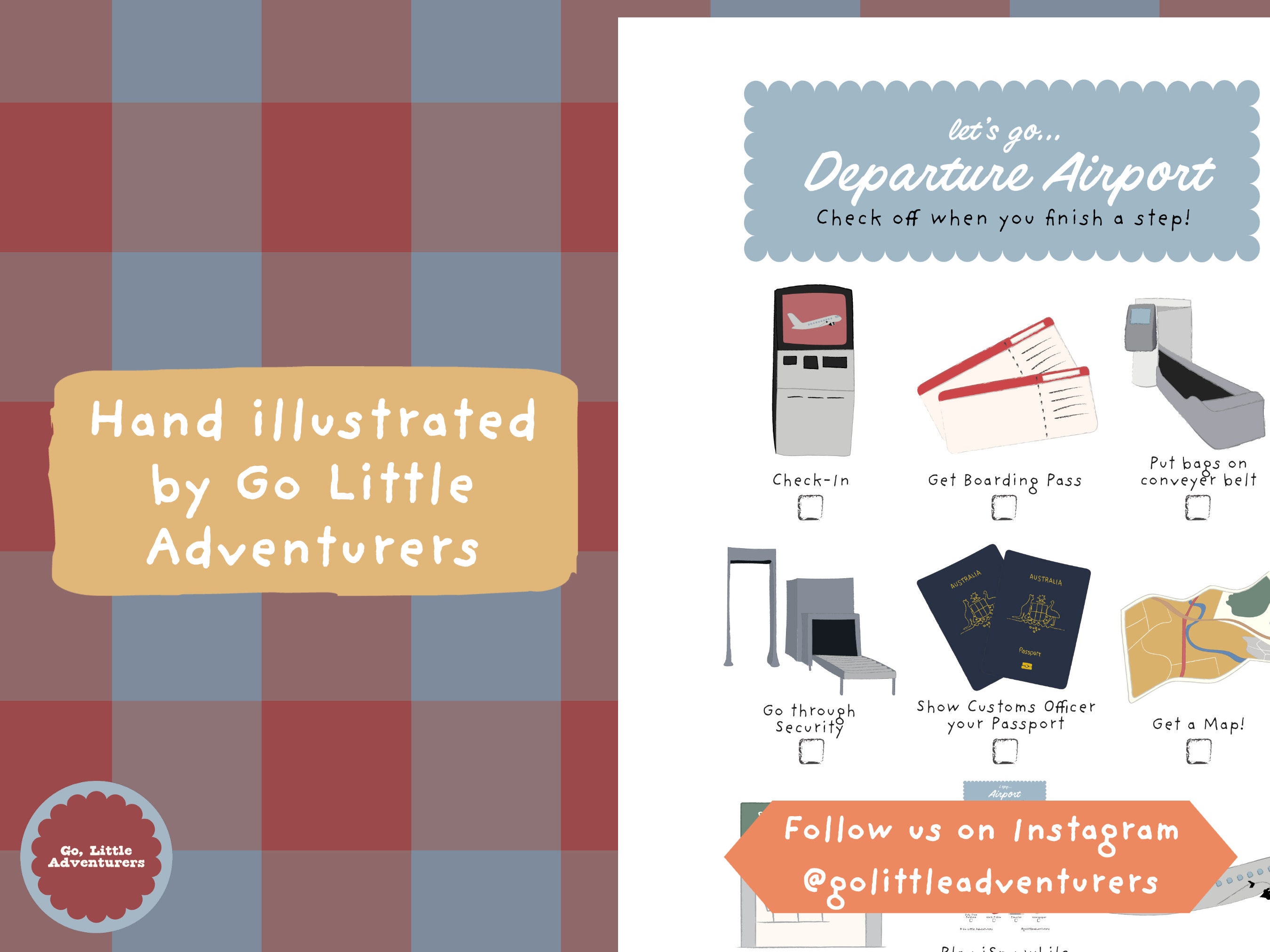 Visual AIRPORT CHECKLIST ~ Printable Travel Activity for Kids and ...